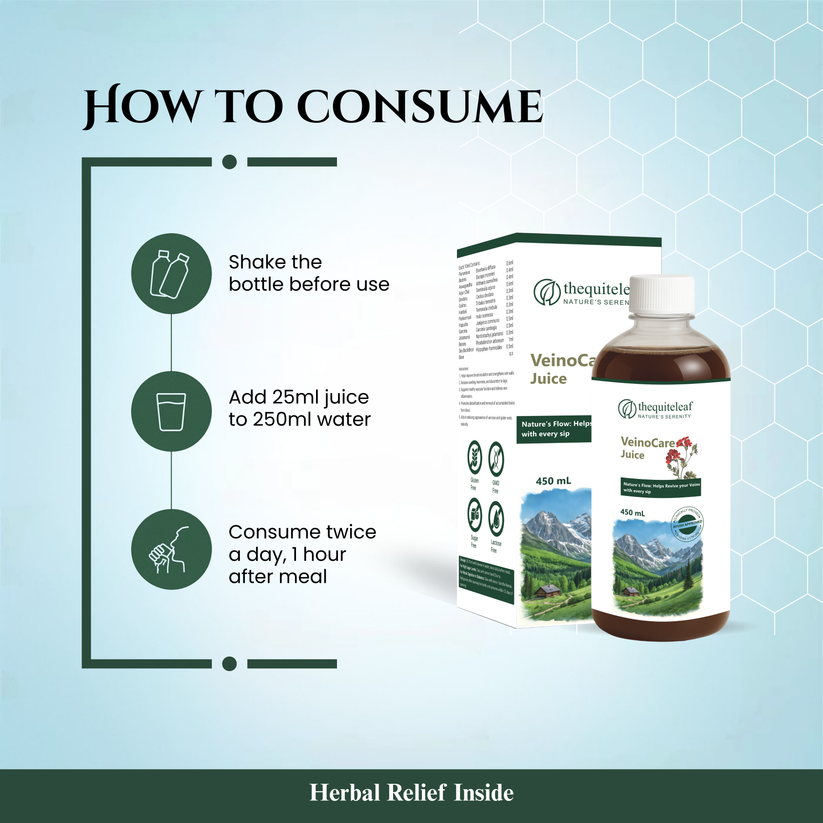 Veino Care Juice - Ayurvedic Varicose Vein Support 450ml – thequiteleaf